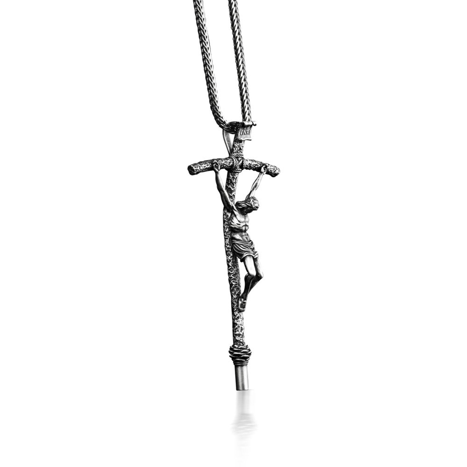 Papal Crucifix Cross Necklace for Men, Sterling Silver Jesus Necklace ...