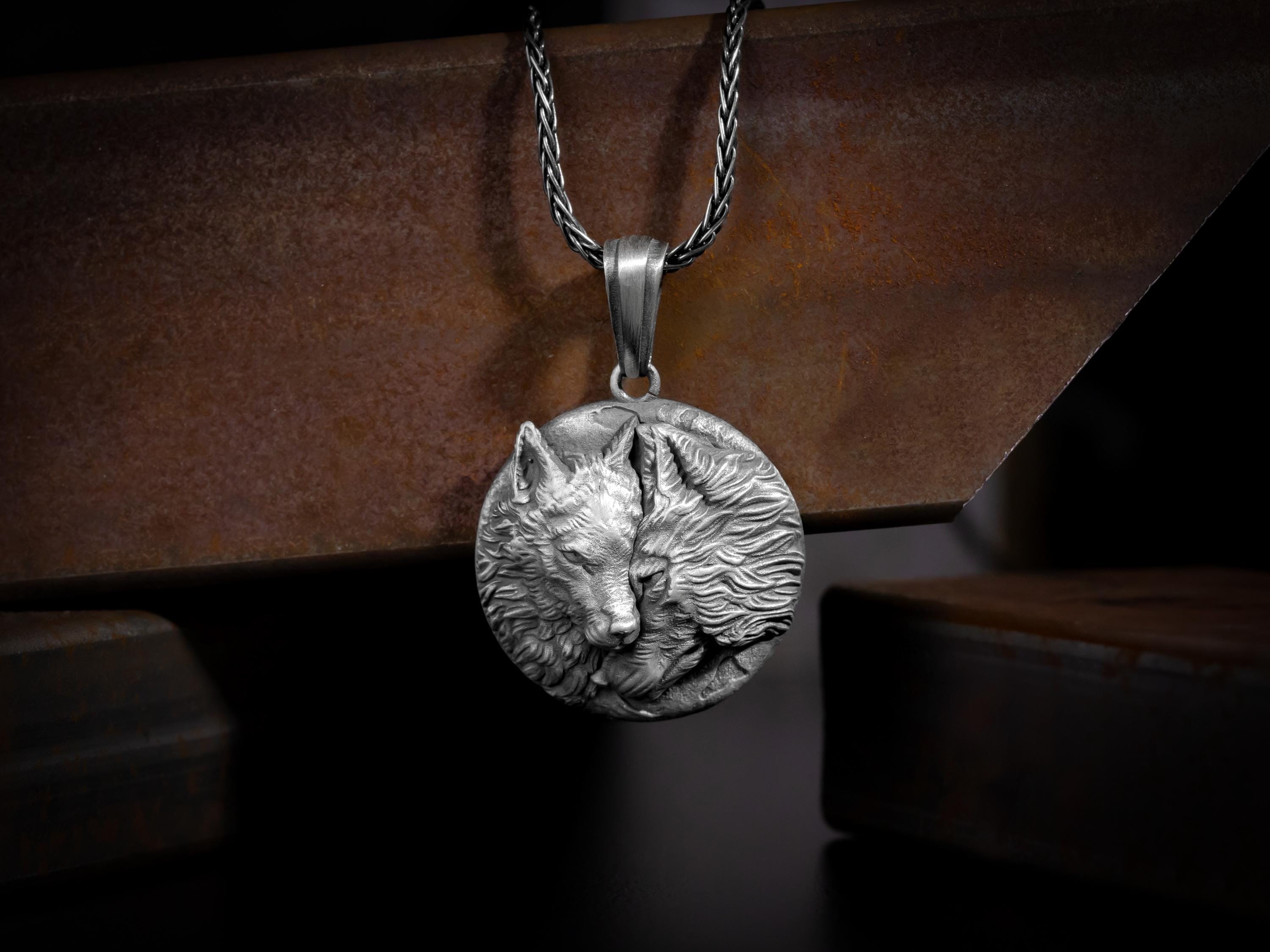 Moon Wolf Necklace - Etsy Moon Wolf Necklace - Etsy