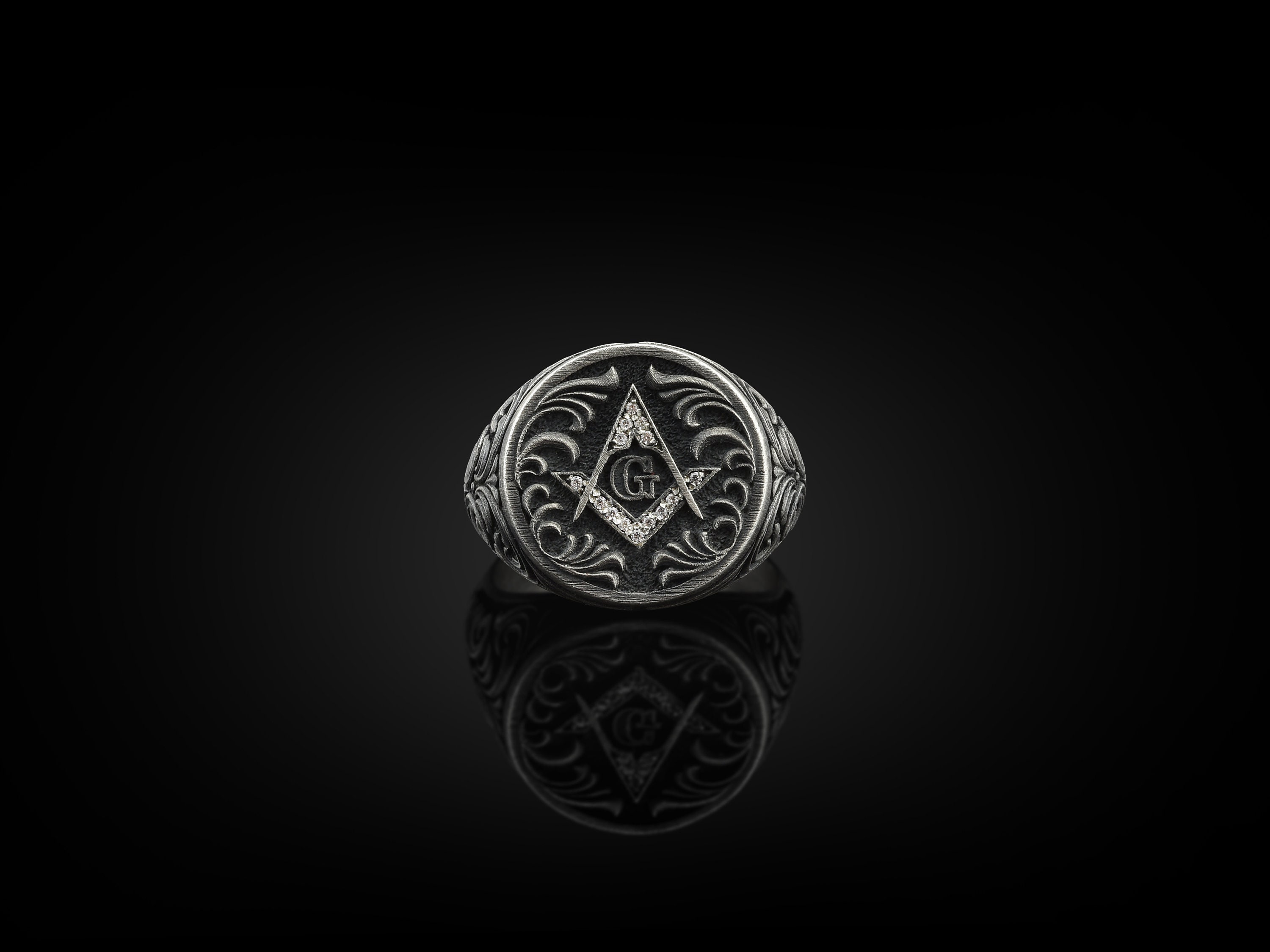Freemason Handmade Sterling Silver Men Signet Ring Master - Etsy