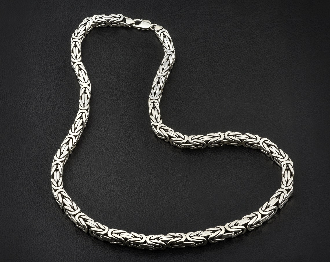 8mm Byzantine Chain Bali Byzantine Necklace Men Silver Chain - Etsy