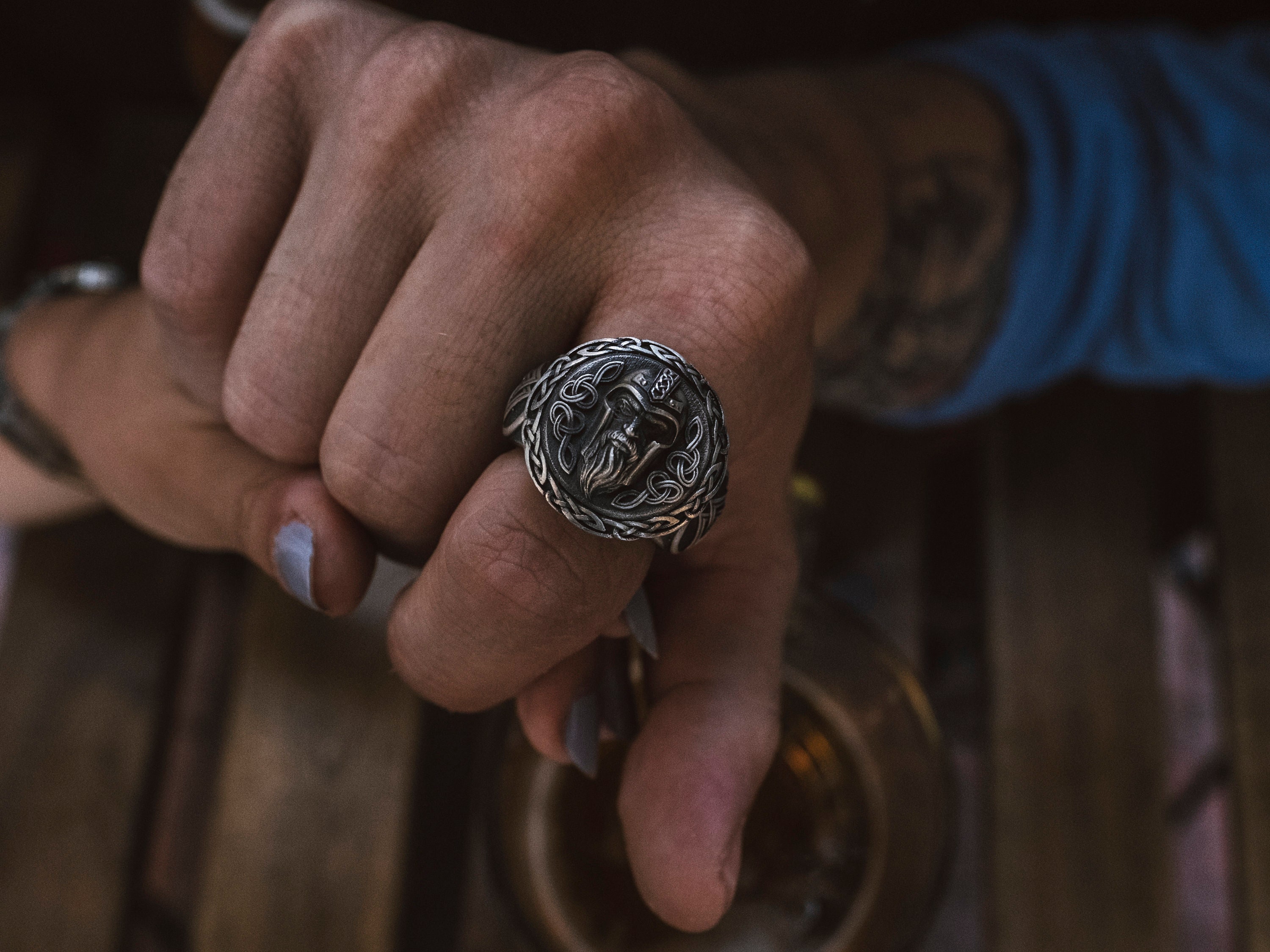 Viking God Odin Siler Men's Ring Scandinavian Silver Man | Etsy