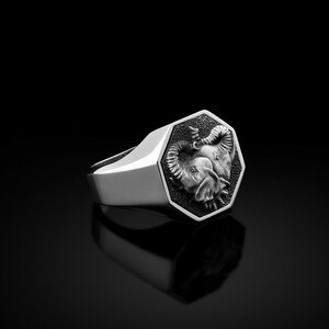 Elephant Signet Silver Men Ring, Handmade Sterling Silver Elephant Mens ...