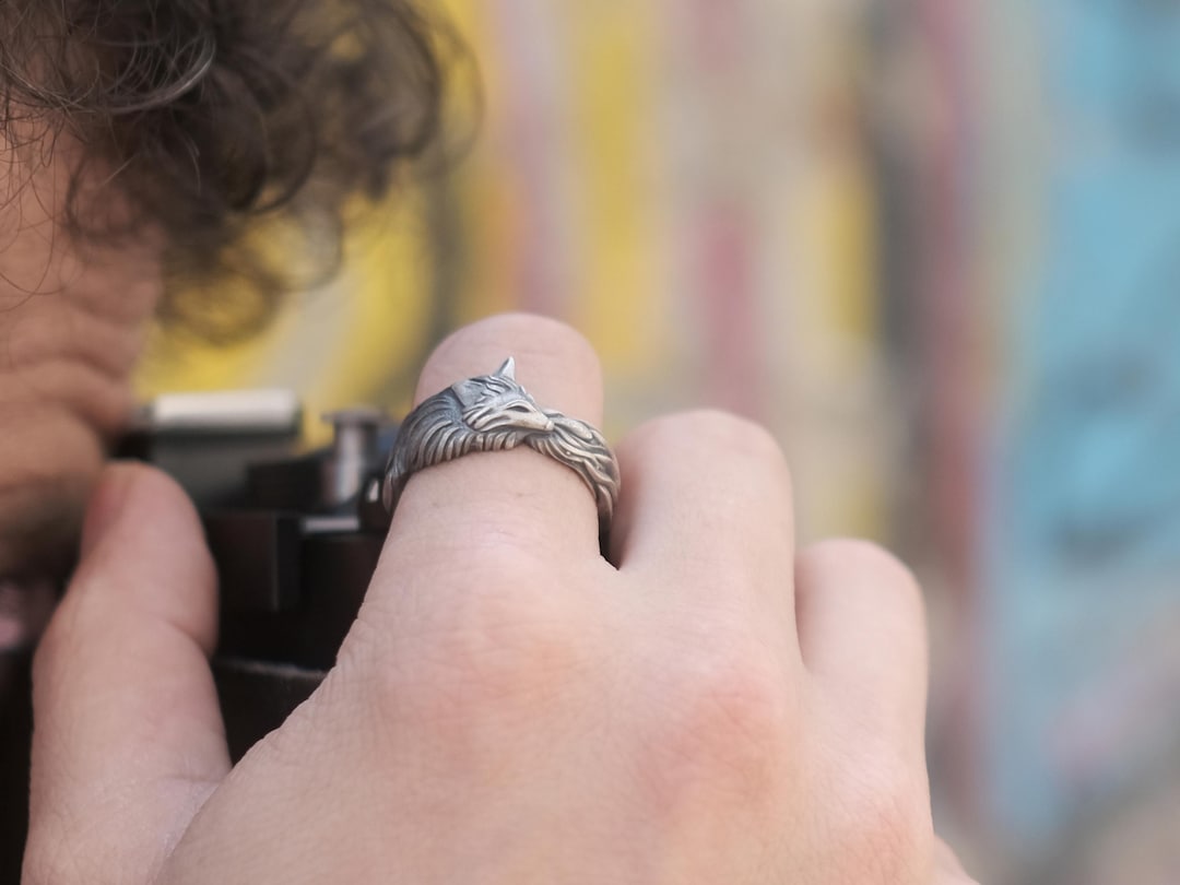 Fox Unique Design Handmade Sterling Silver Men Band Ring, Fox Silver ...