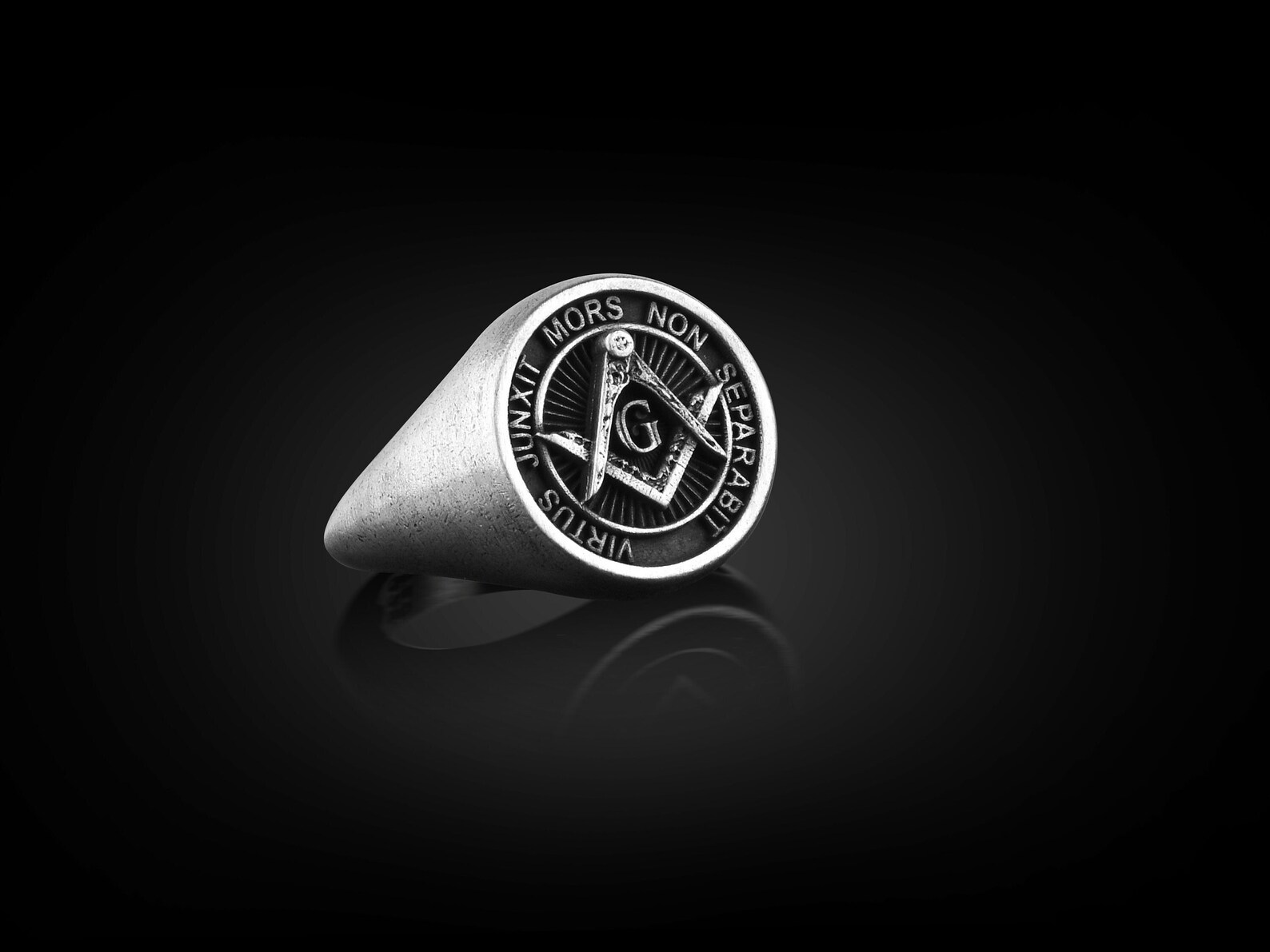 Masonic Pinky Signet Ring in Silver Freemason Ring for - Etsy