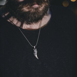 Nordic Wolf Tooth Handmade Sterling Silver Men Charm Necklace - Etsy