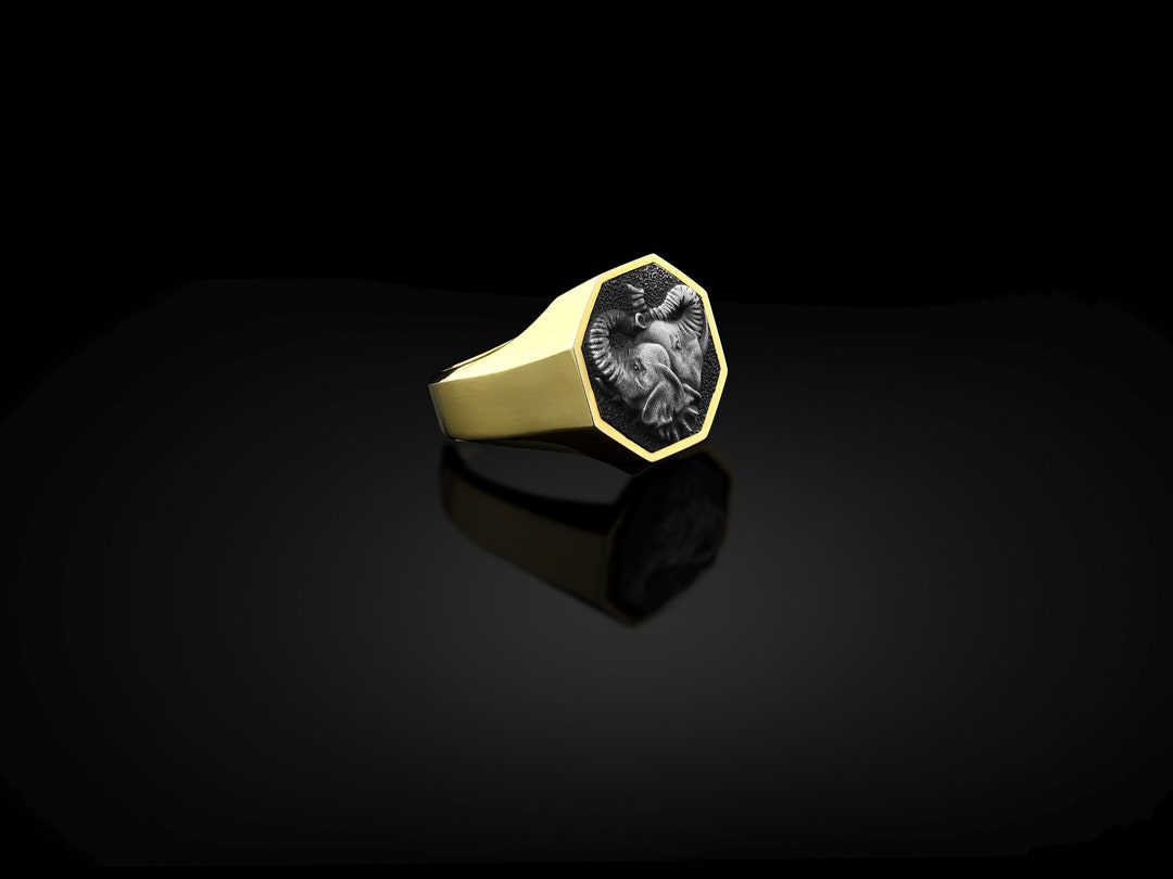 Elephant Signet Silver Men Ring Handmade Sterling Silver - Etsy