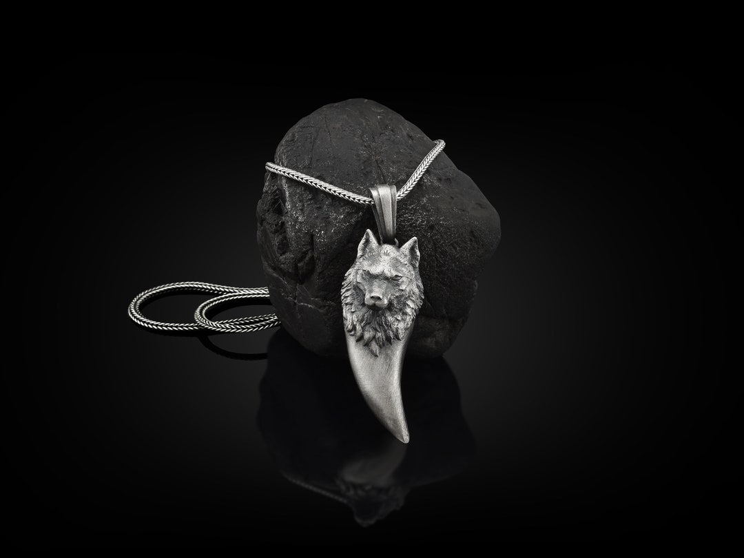 Nordic Wolf Tooth Handmade Sterling Silver Men Charm Necklace - Etsy