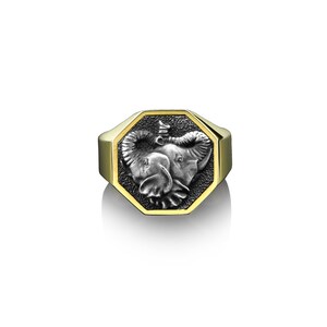 Handmade Sterling Silver Elephant Signet Mens Ring Signet - Etsy