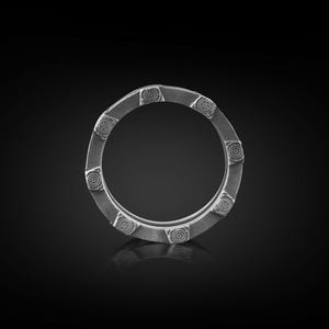 Cyberpunk Futuristic Weddşng Ring for Men in Silver, Goth Engagement ...