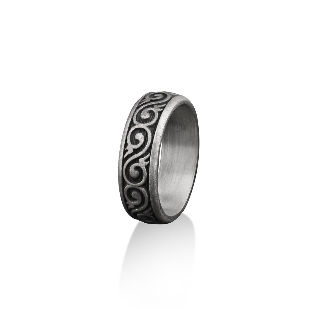 Exclusive Handmade Sterling Silver Men Band Ring, Stylish Men Wedding ...