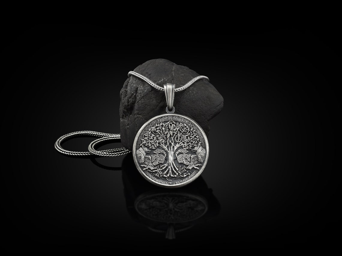 Tree of Life With Wolf Handmade Sterling Silver Charm - Etsy