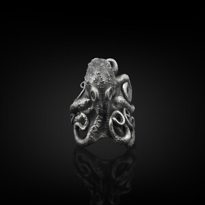 Octopus Handmade Sterling Silver Men Ring, Octopi Animal Biker Ring ...