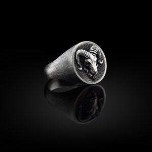 Aries Ram Handmade Signet Ring Sterling Silver Aries Ram - Etsy