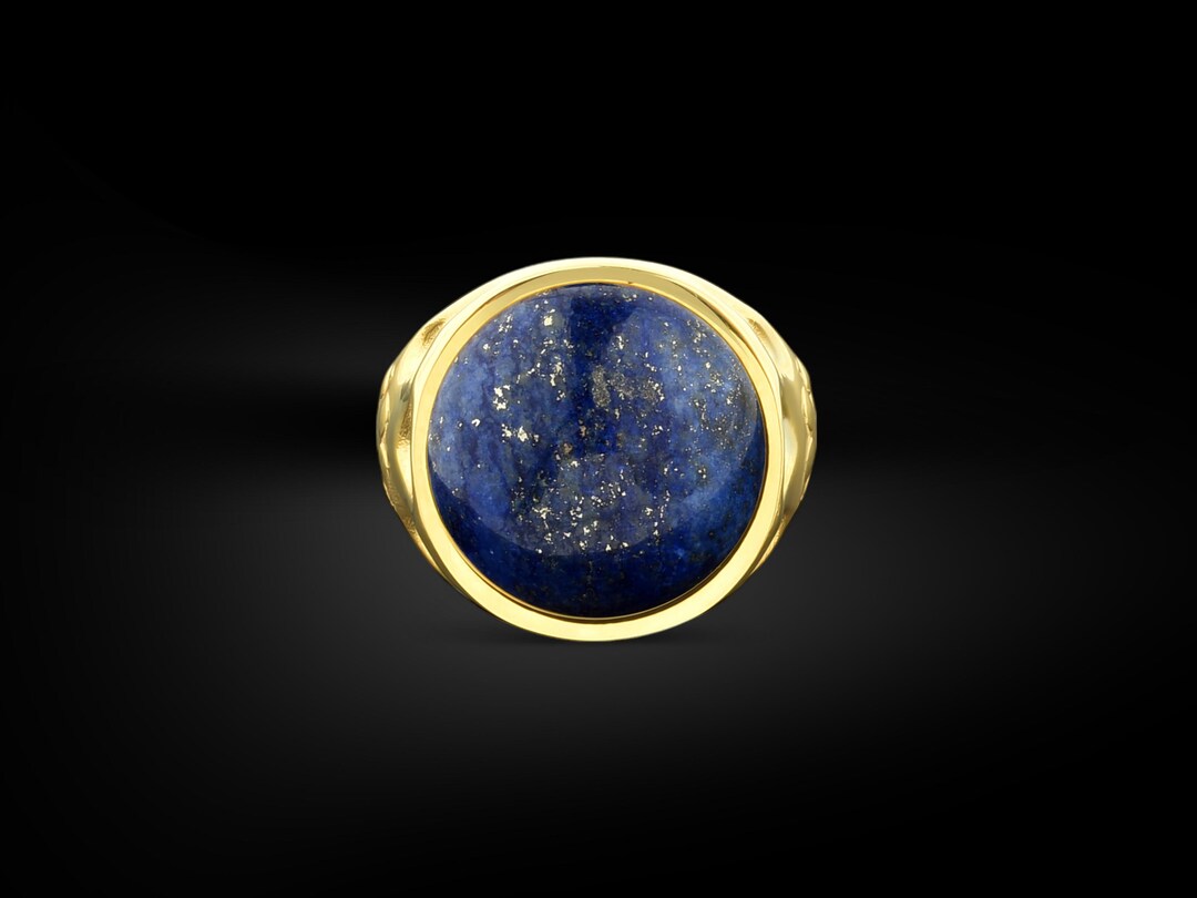 Solid Gold Lapis Lazuli Stone Wolf Paw Men Ring , Handmade Celtic 18k ...