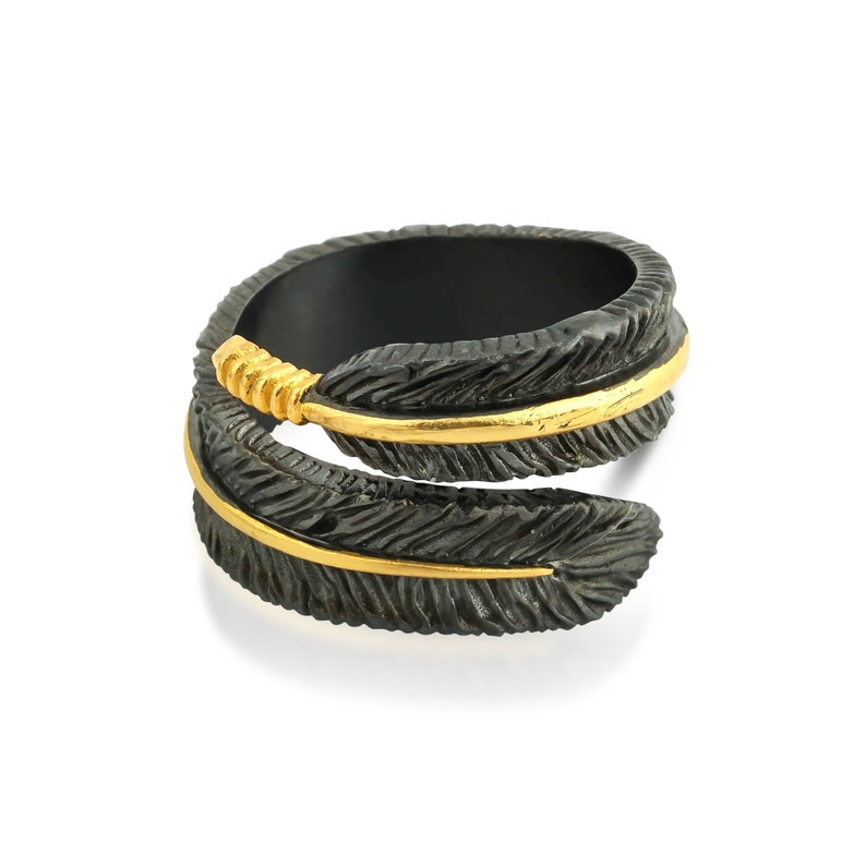 Silver Feather Ring Sterling Silver Men Jewelry Oxidized | Etsy