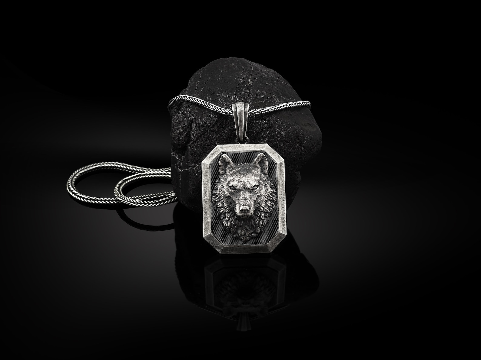 Wild Wolf Man Silver Pendant Personalized Wolf Men's | Etsy