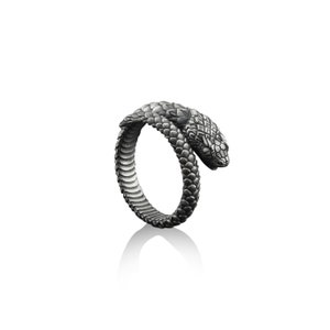 Snake Handmade Sterling Silver Men Ring, Serpent Unique Animal Ring ...