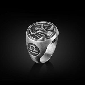 Libra Engraved Signet Ring for Men Male Pinky Ring in - Etsy