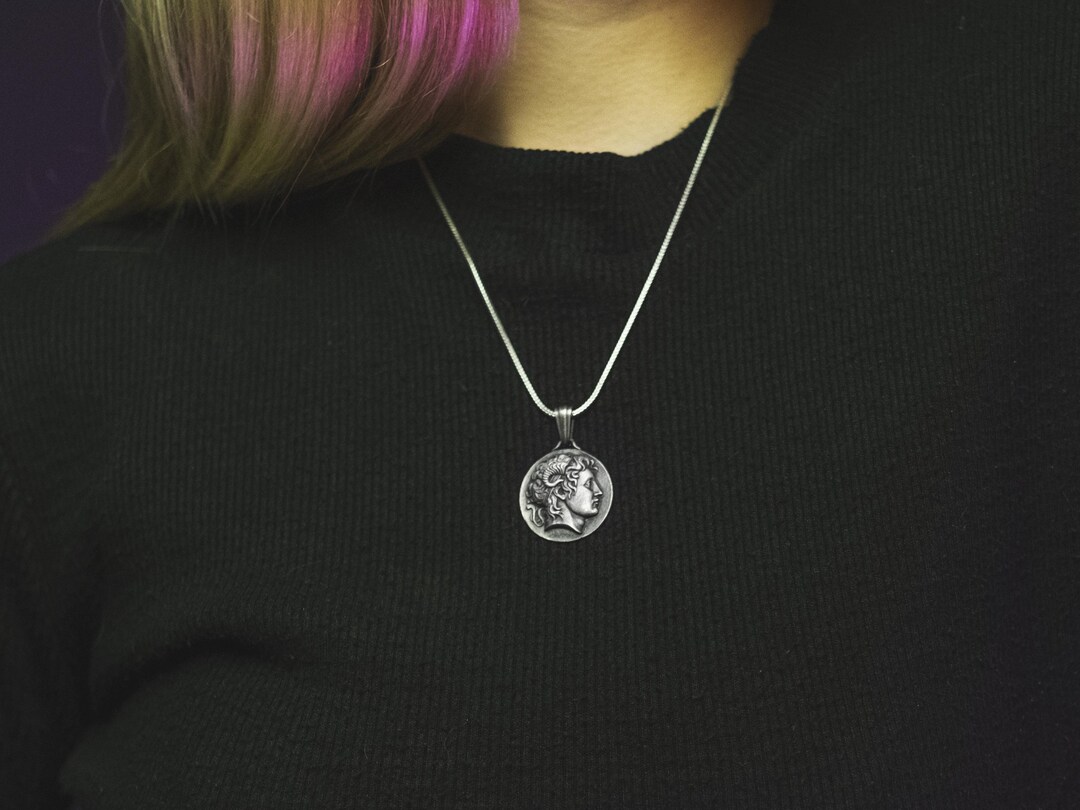 Alexander the Great Handmade Silver Necklace, Ancient Greece Silver Men ...