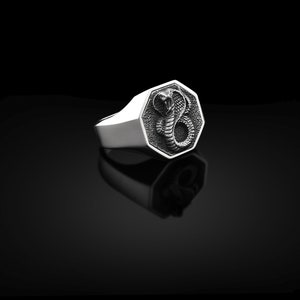 925 Silver Snake Man Ring Handmade Wild Cobra Men Ring Gold - Etsy