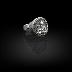 Handmade Saint Joseph Signet Ring for Men Christian Saint - Etsy