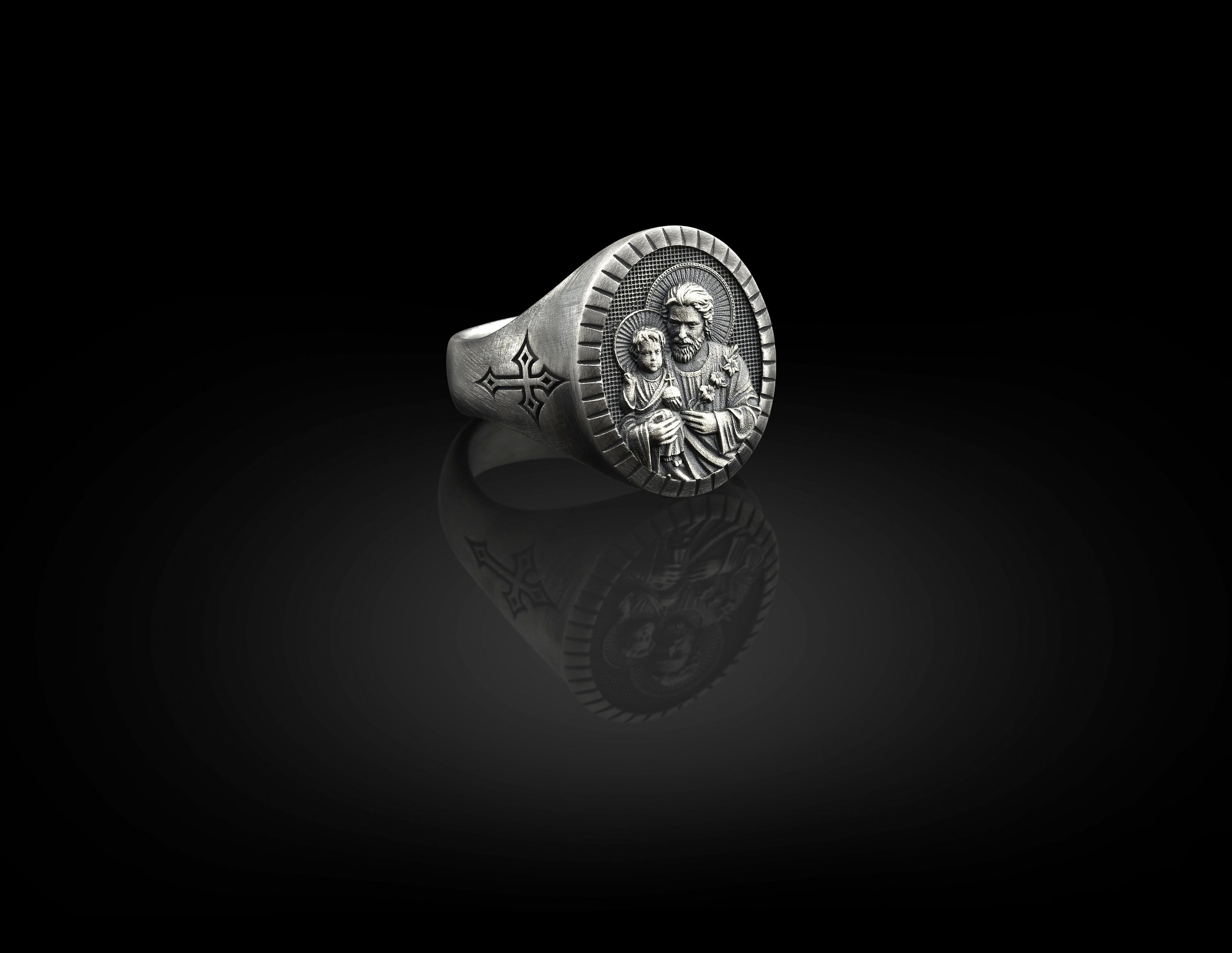 Handmade Saint Joseph Signet Ring for Men Christian Saint - Etsy
