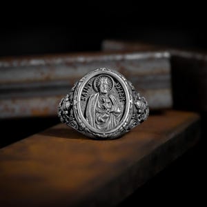 Saint Peter Apostle Ring for Men in Silver, St Peter Apostle Keys of ...