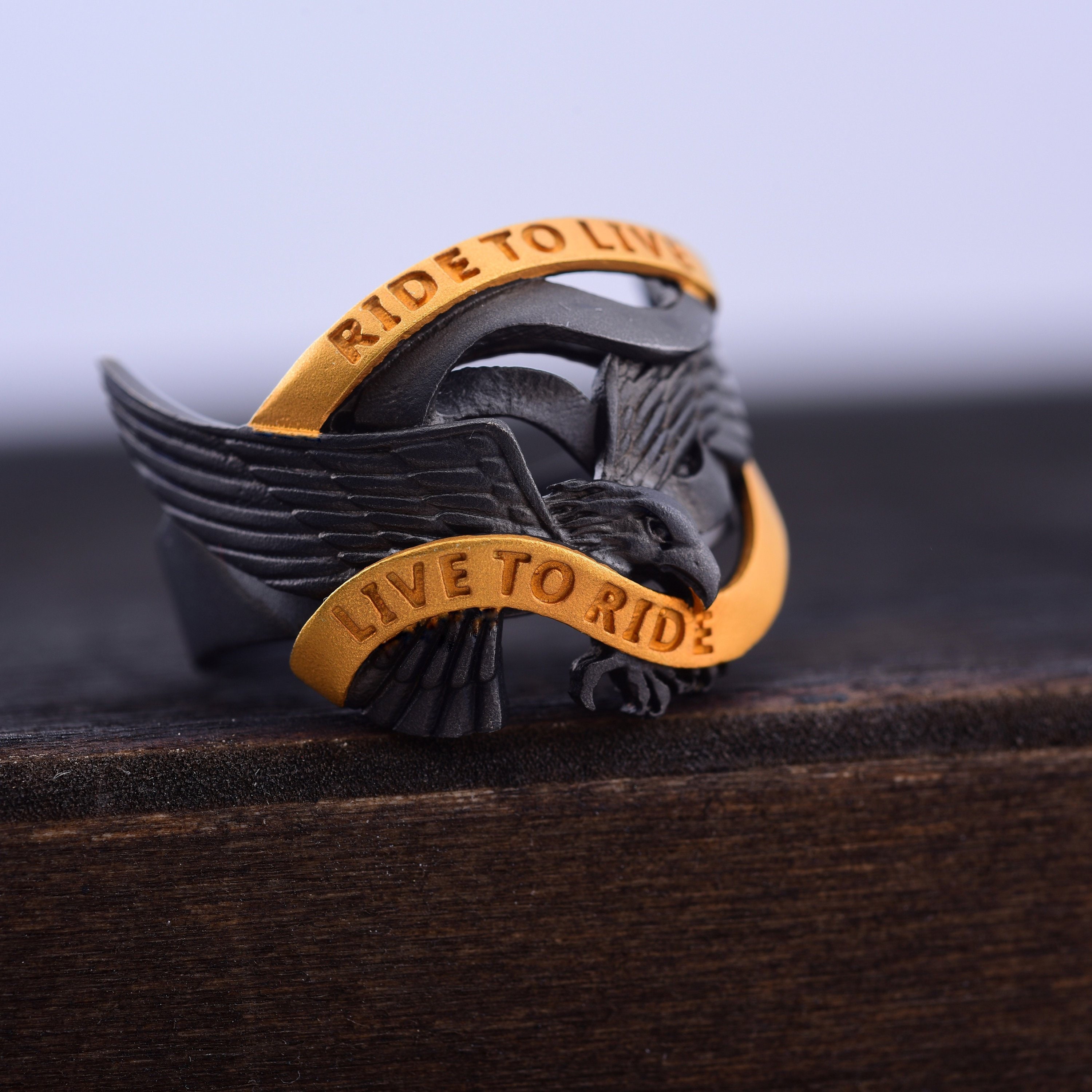 Silver Eagle Men Ring Sterling Silver Falcon Rings Ride to | Etsy