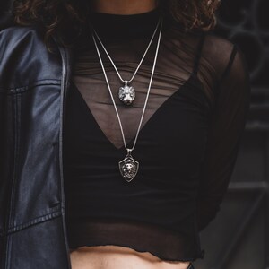 Tiger Head Silver Men Necklace Angry Tiger Men Pendant Wild - Etsy