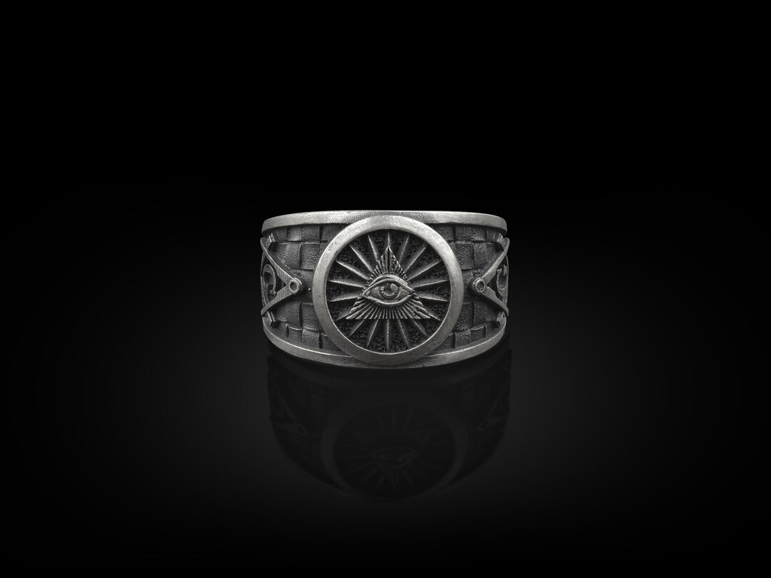 Eye of Providence Silver Masonic Ring 925 Sterling Silver - Etsy