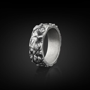 Moses Renaissance Art Ring in Silver, Italian Michelangelo Ring for Dad ...