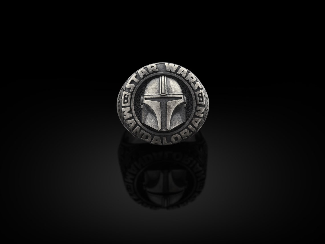Mandalorian Silver Man Ring Star Wars Mandalorian Mens Ring - Etsy UK