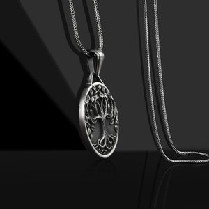 Silver Tree of Life Medallion Necklace Personalized | Etsy