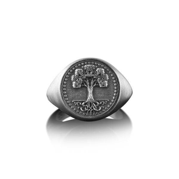 Tree Signet Ring - Etsy