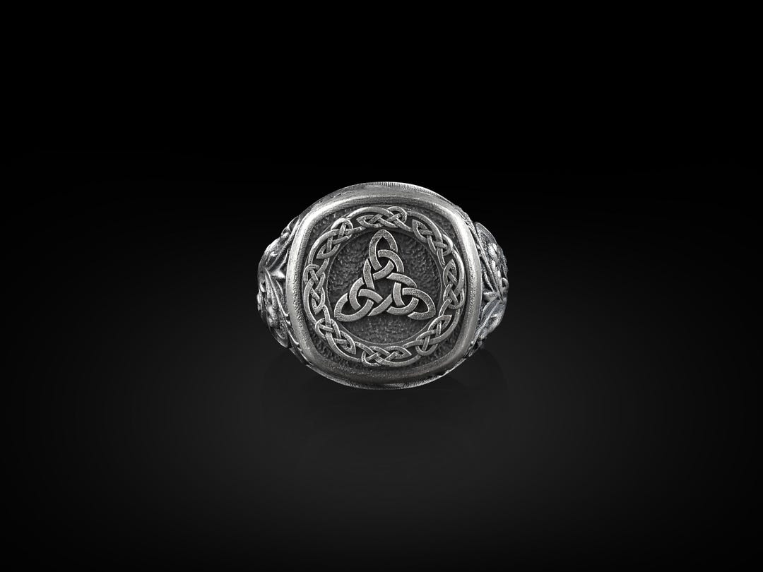 Celtic Tripple Goddess Brigid's Knot, Sterling Silver Square Signet ...