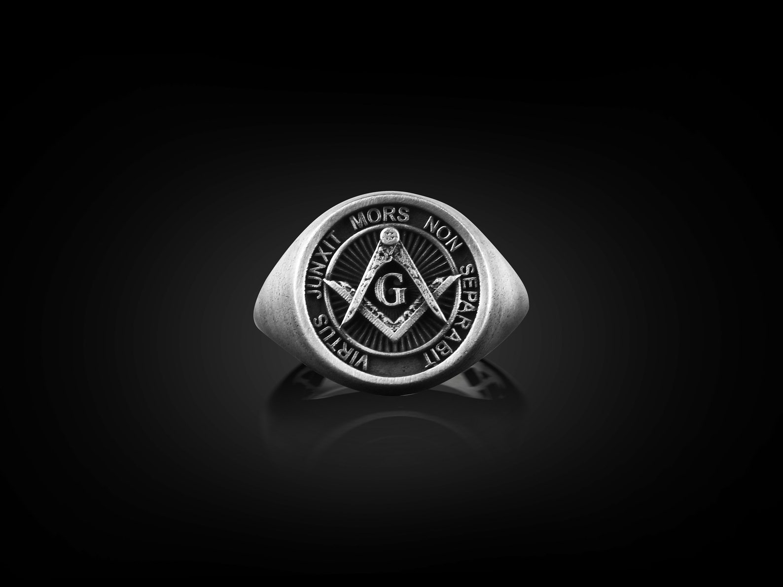 Masonic Pinky Signet Ring in Silver Freemason Ring for - Etsy