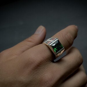 Red Ruby Silver Statement Gemstone Ring for Men, Clear Ruby Mens ...