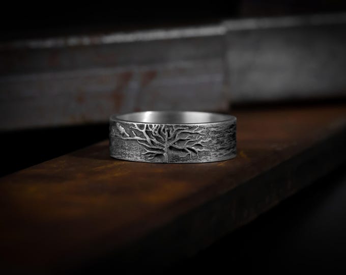 Men’s Tree Wedding Ring Inspired by Nature in 14k Gold - Etsy Canada