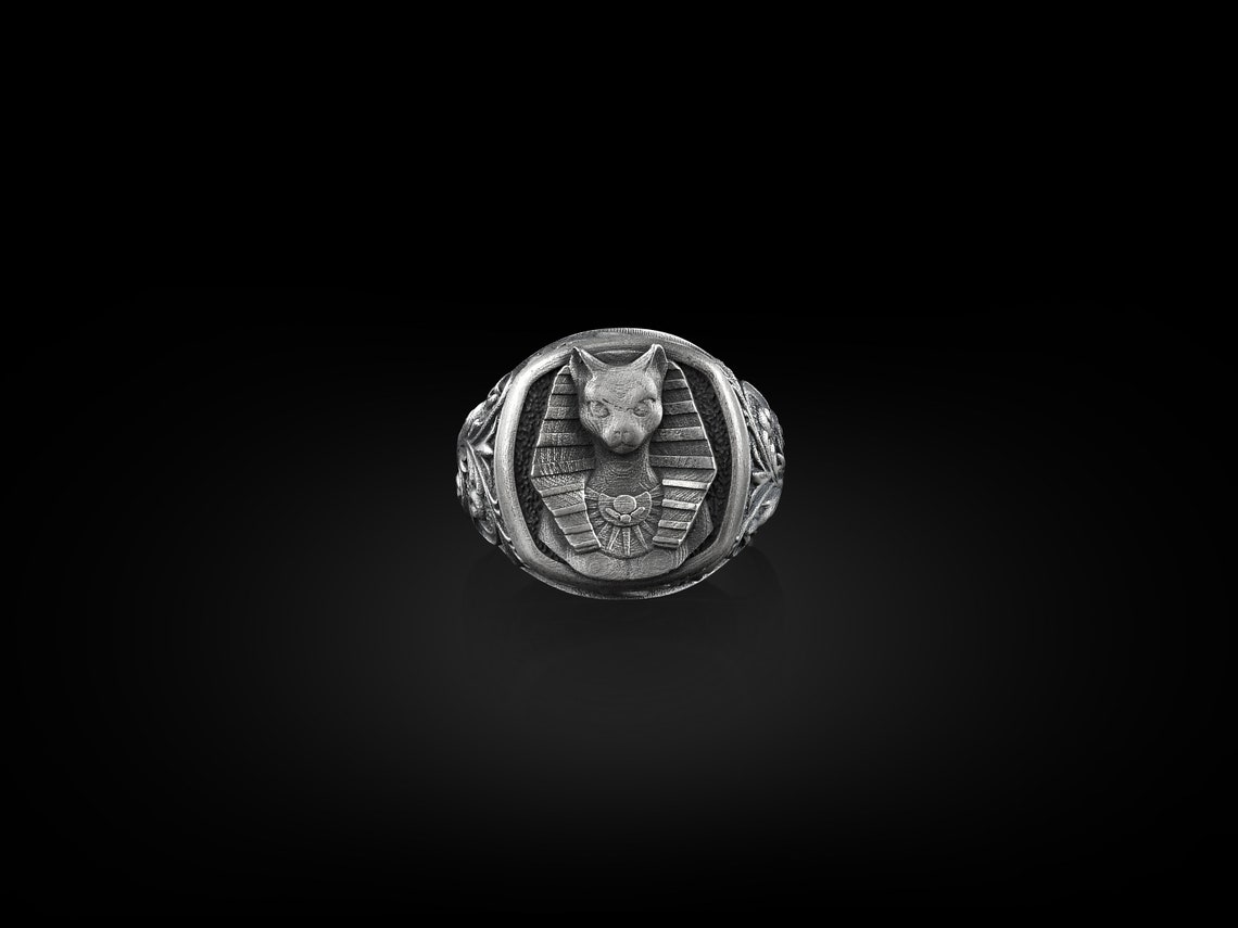 Egyptian Goddess Bastet Ring Ancient Egyptian Mythology | Etsy