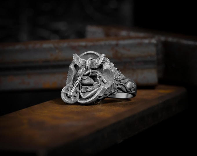 Harley Davidson Ring, Biker Ring, Motorcycle Ring, Silver Maker Jewelry ...