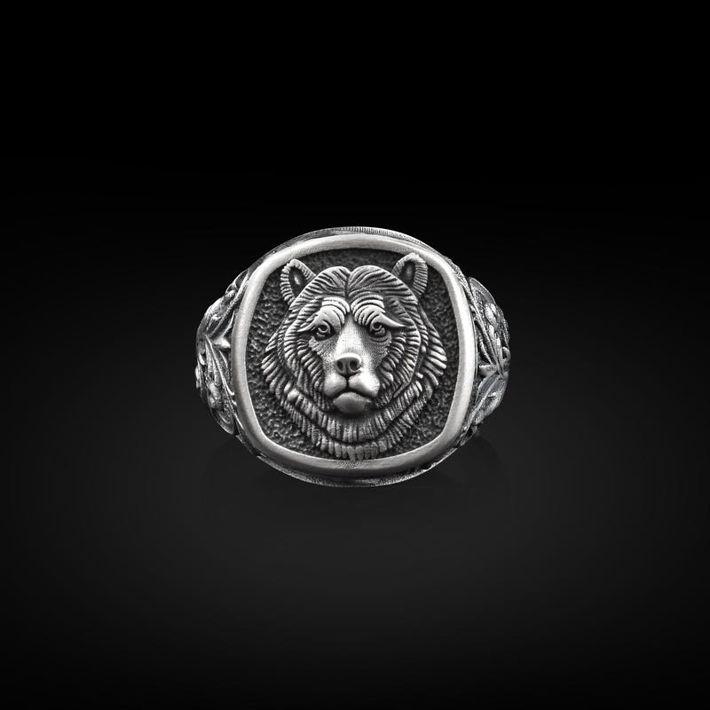 Bear Signet Ring - Etsy