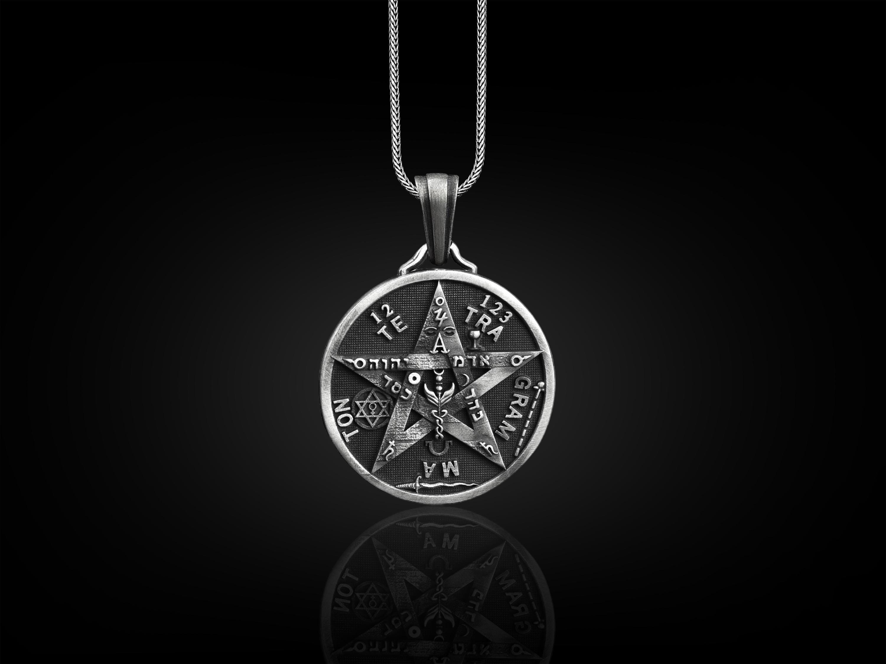 YHWH Tetragrammaton Necklace for Men, Hebrew Necklace in Silver, Jewish ...