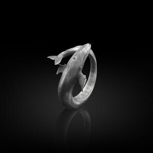 Blue Whale Handmade Sterling Silver Men Signet Ring, Ocean Animal Men ...