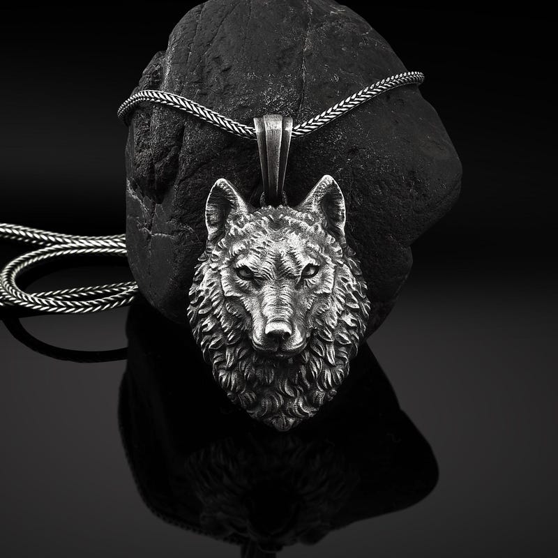 Wolf Necklace for Men - Etsy