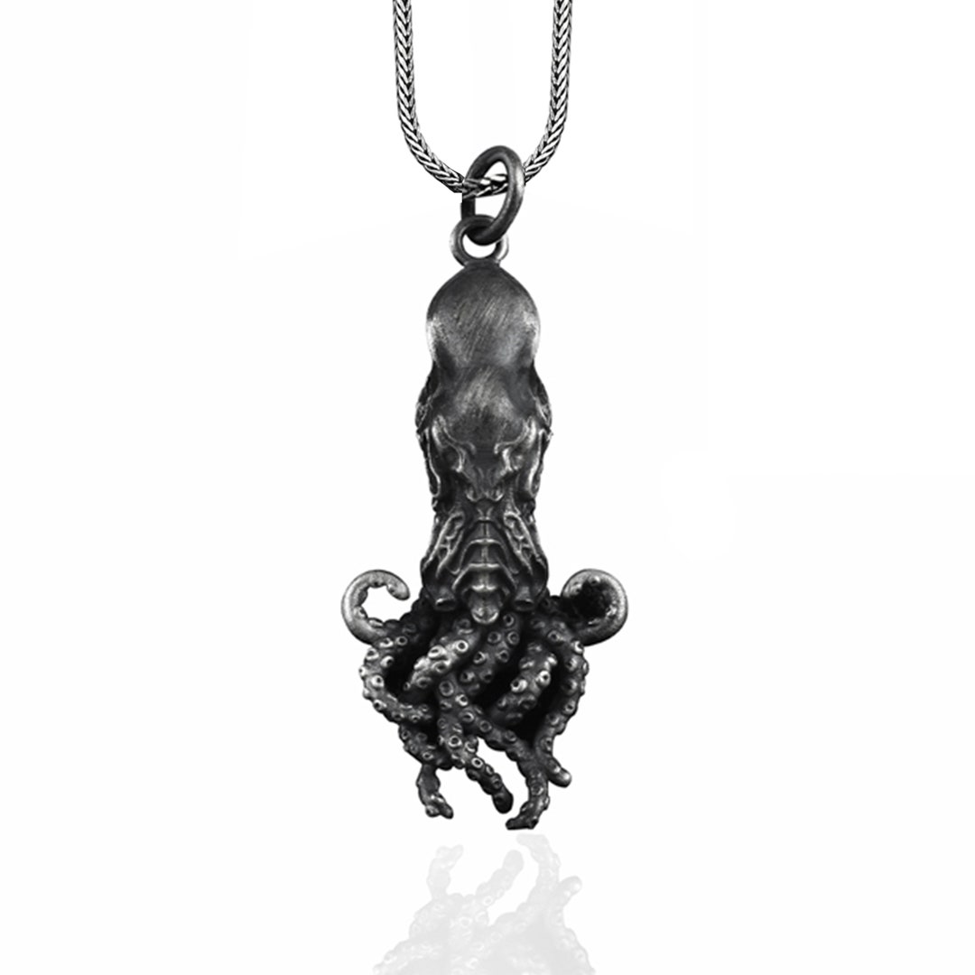 Octopus Necklace for Men in Sterling Silver, Sailor Silver Men Jewelry ...
