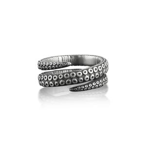 Tentacle Mens Ring in Oxidized Silver, Kraken Ring for Boyfriend, Sea ...