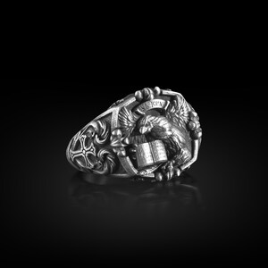 Eagle of Saint John Apostle Ring for Men in Starling Silver, Evangelist ...