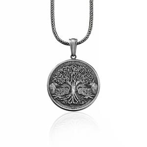 Tree of Life With Wolf Handmade Sterling Silver Charm Necklace ...