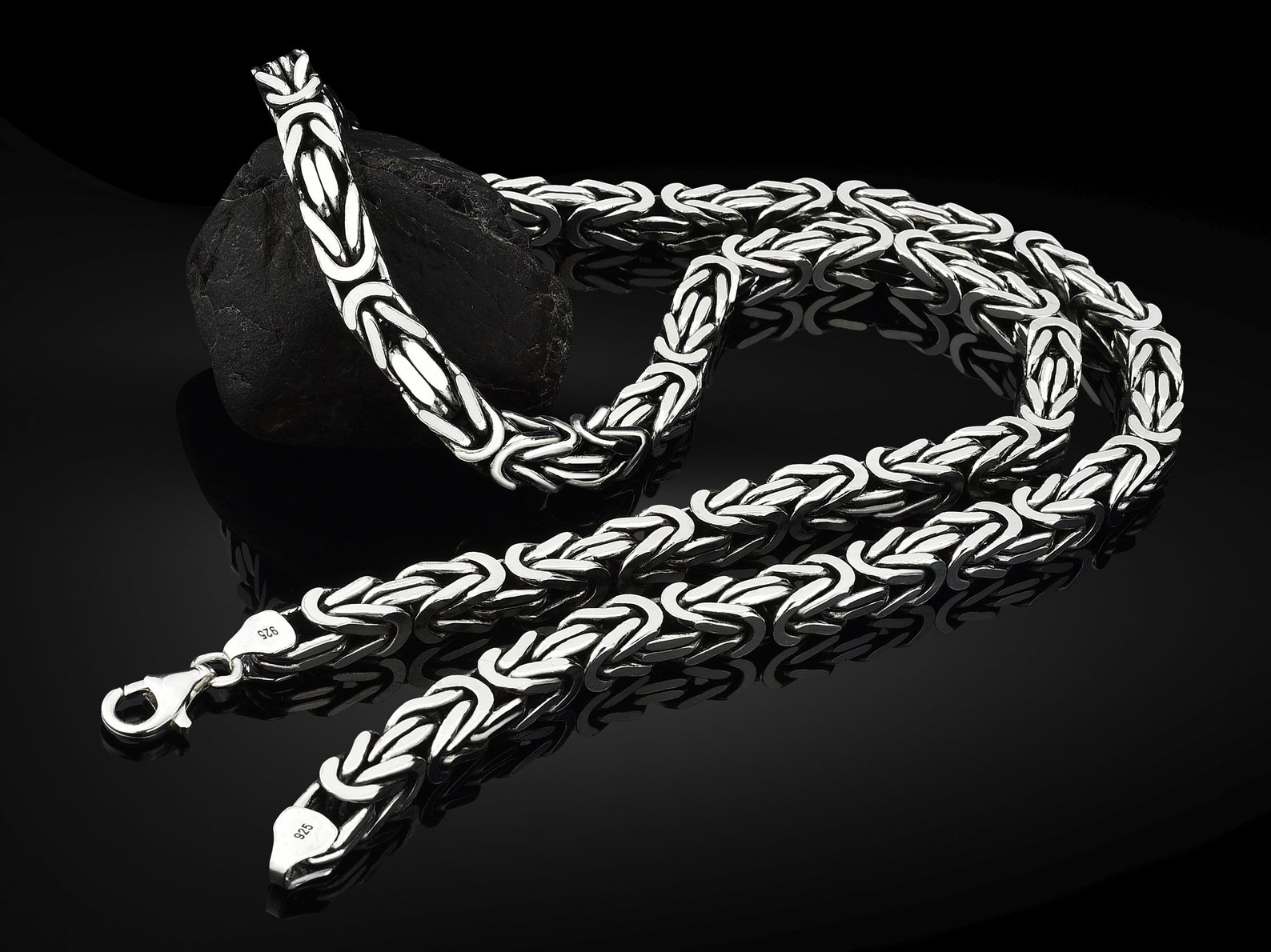 8mm Byzantine Chain Bali Byzantine Necklace Men Silver Chain | Etsy