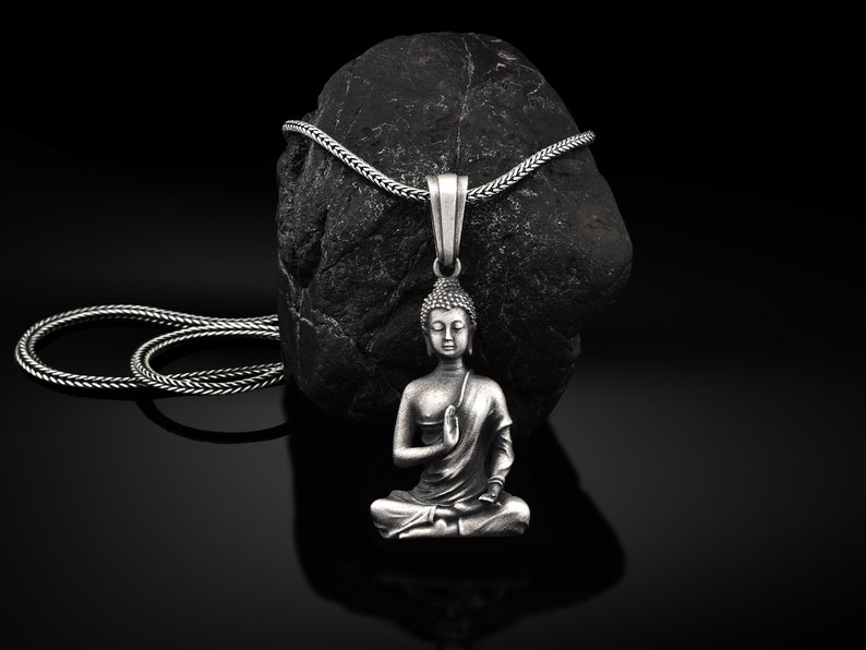 Sterling Silver Buddha Men's Necklace Mens Gift Buddha - Etsy